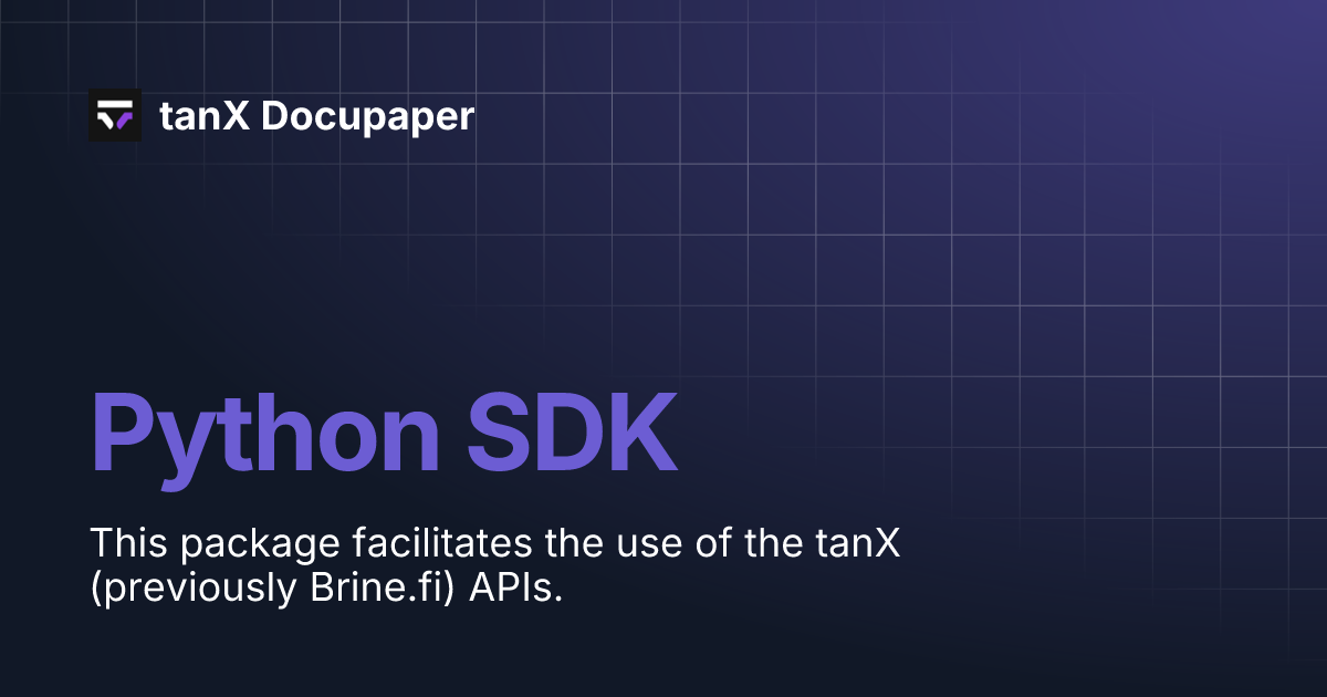Python SDK | tanX Docupaper