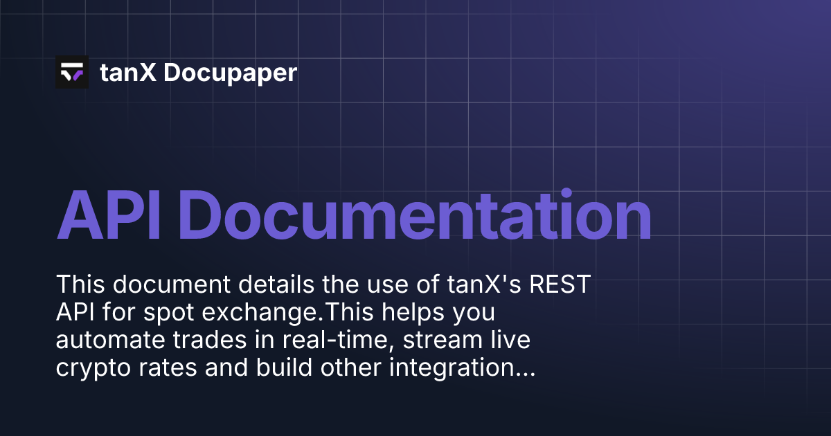 API Documentation | tanX Docupaper