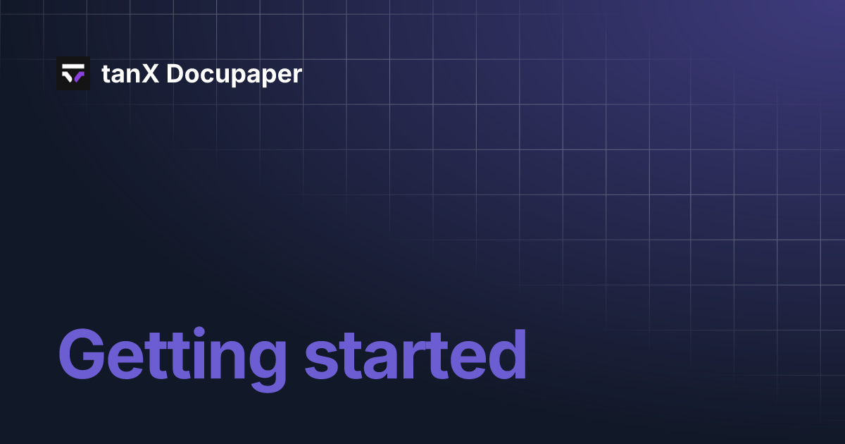 Getting started | tanX Docupaper
