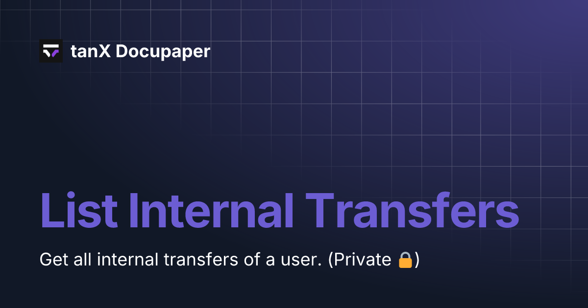 List Internal Transfers | tanX Docupaper